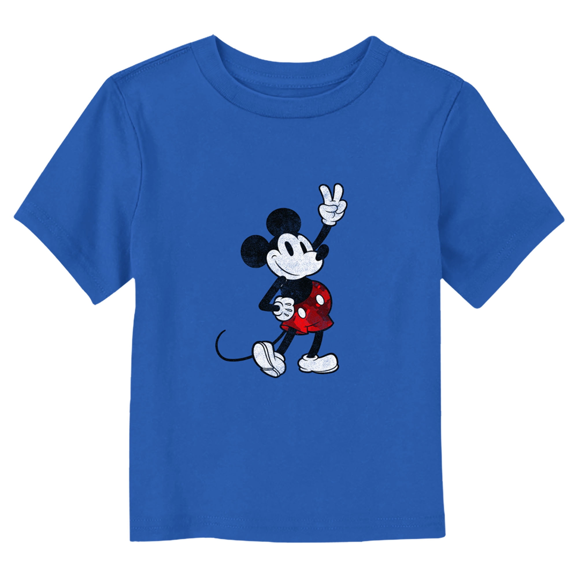 Toddler's Mickey & Friends Retro Mickey Peace Sign Graphic Tee Royal ...