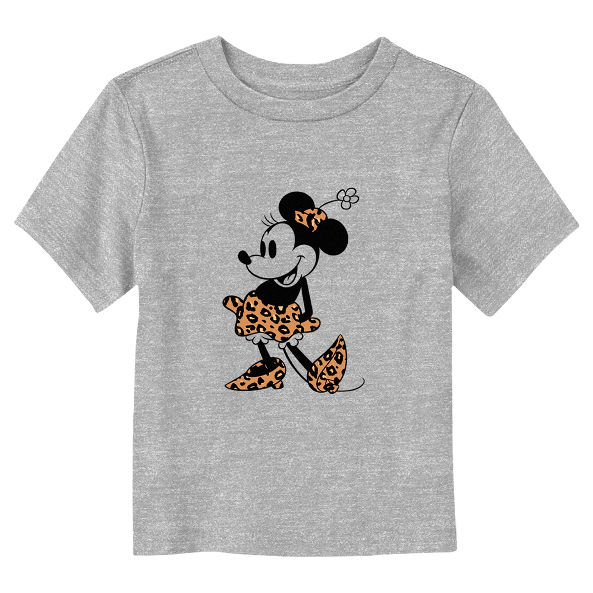 Toddler's Minnie Mouse Cheetah Outfit Graphic Tee Athletic Heather 2T ...