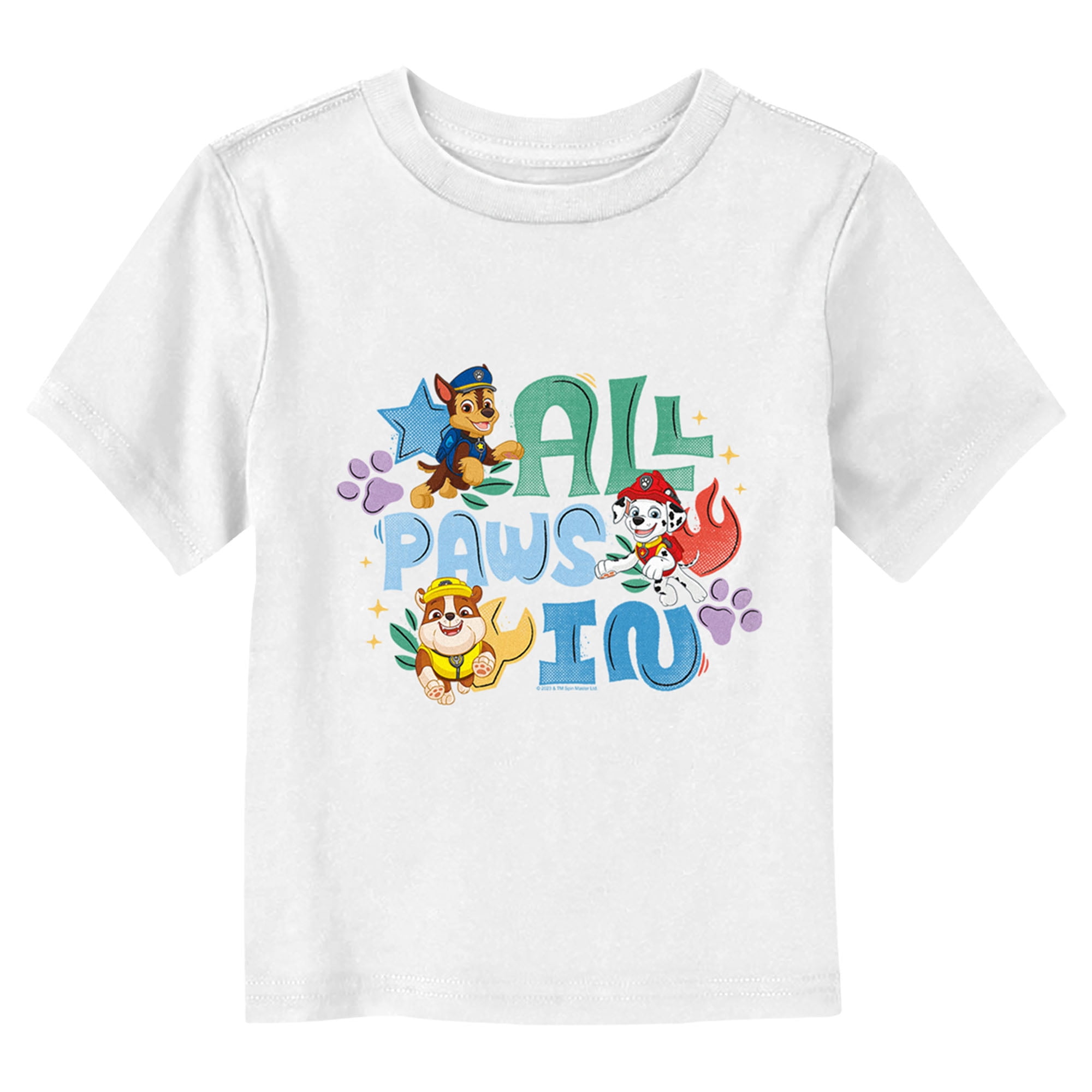 Toddler's PAW Patrol All Paws In Graphic Tee White 4T - Walmart.com