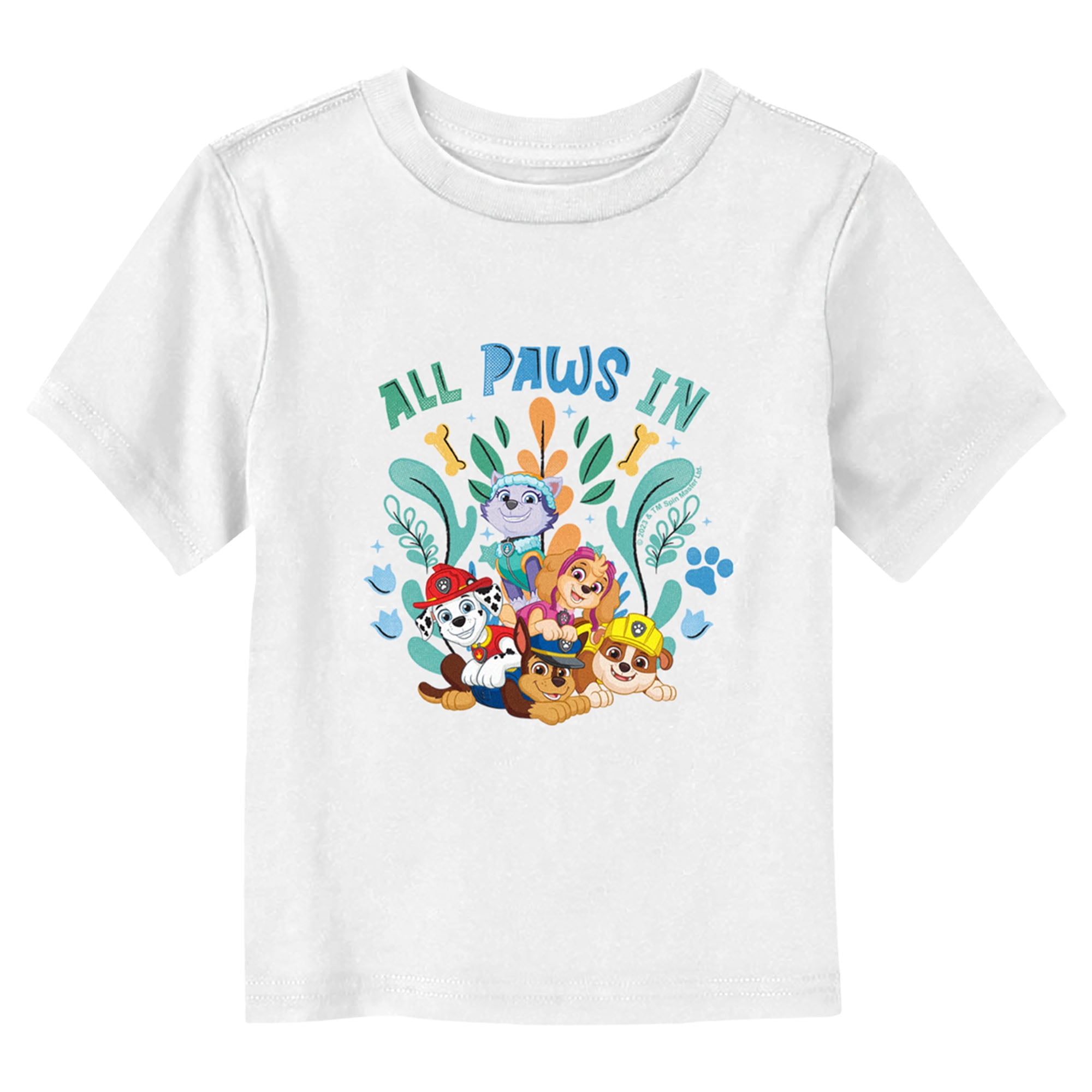 Toddler's PAW Patrol All Paws In Team Graphic Tee White 3T - Walmart.com