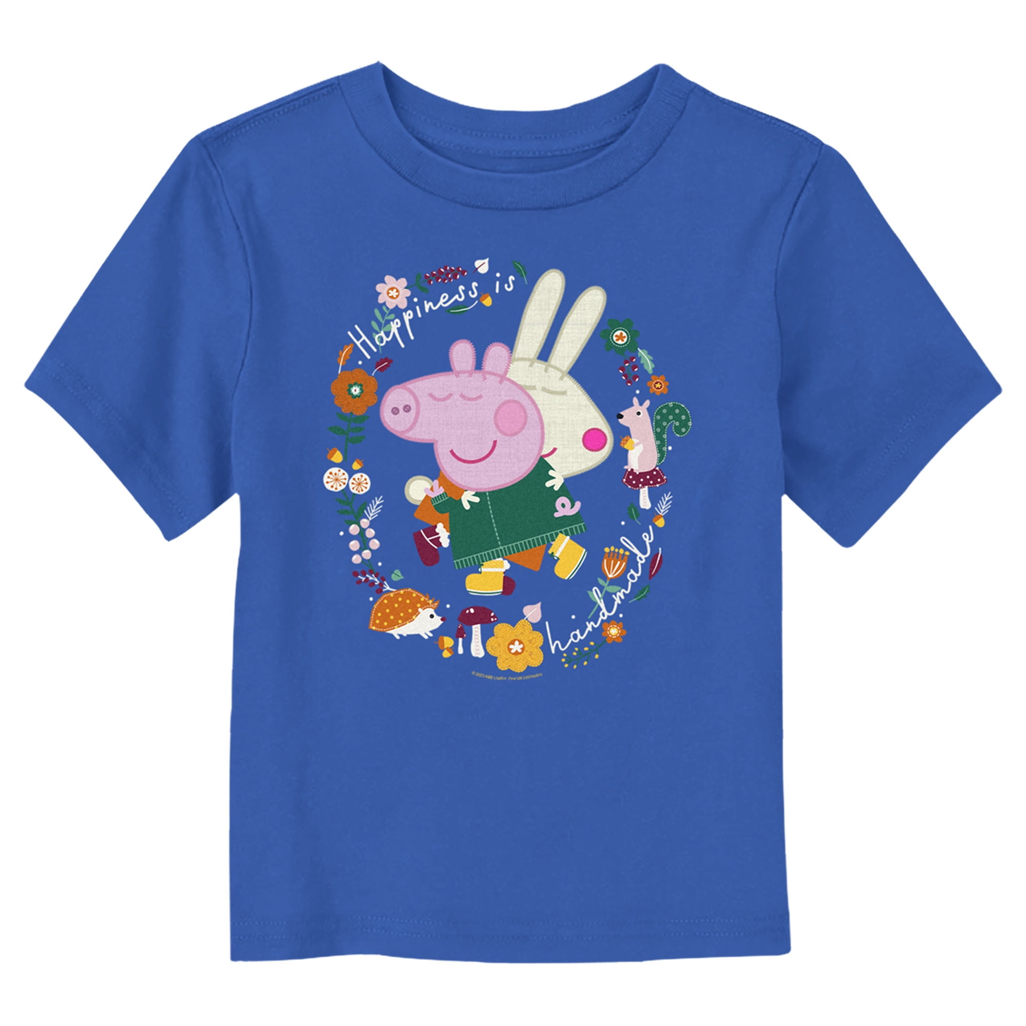 Toddler's Peppa Pig Rebecca Hug Embroidery Graphic Tee Royal Blue 2T ...