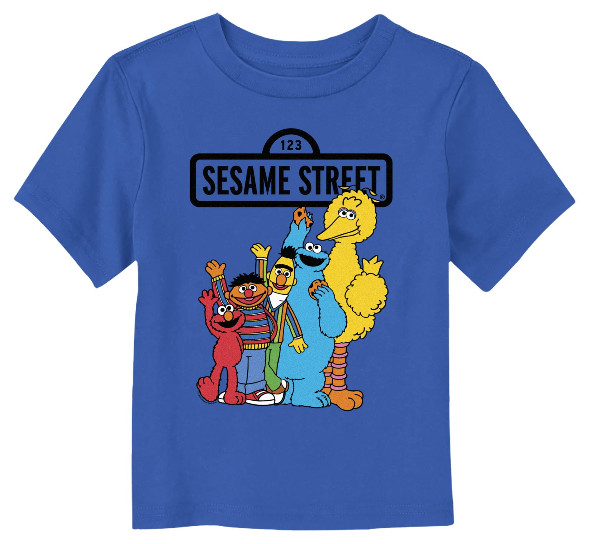 Toddler's Sesame Street Friend Group Portrait Wave Graphic T-Shirt ...