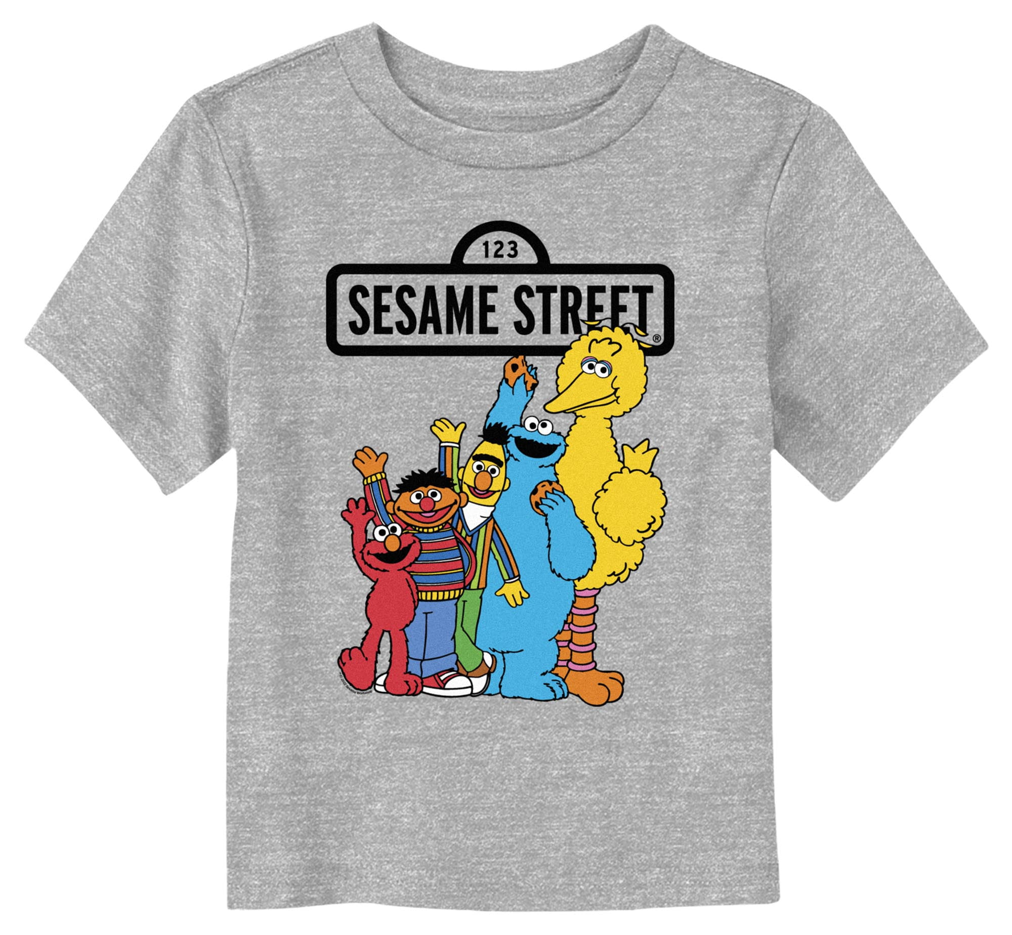 Toddler's Sesame Street Friend Group Portrait Wave Graphic T-Shirt ...