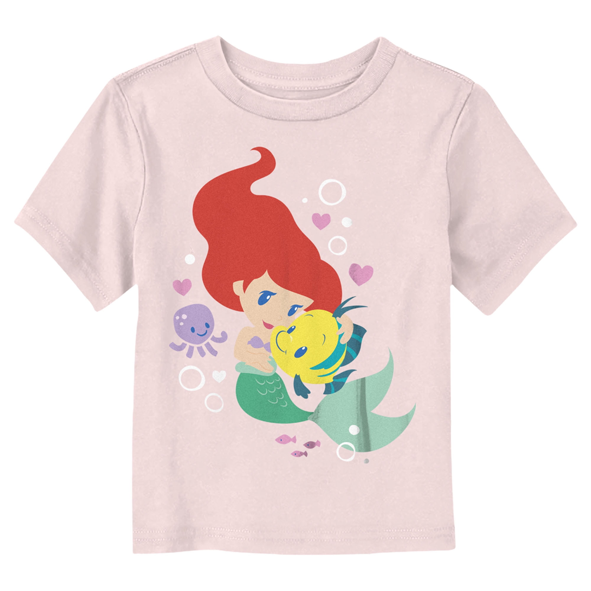 Toddler's The Little Mermaid Ariel Flounder Hug Graphic Tee Light Pink ...