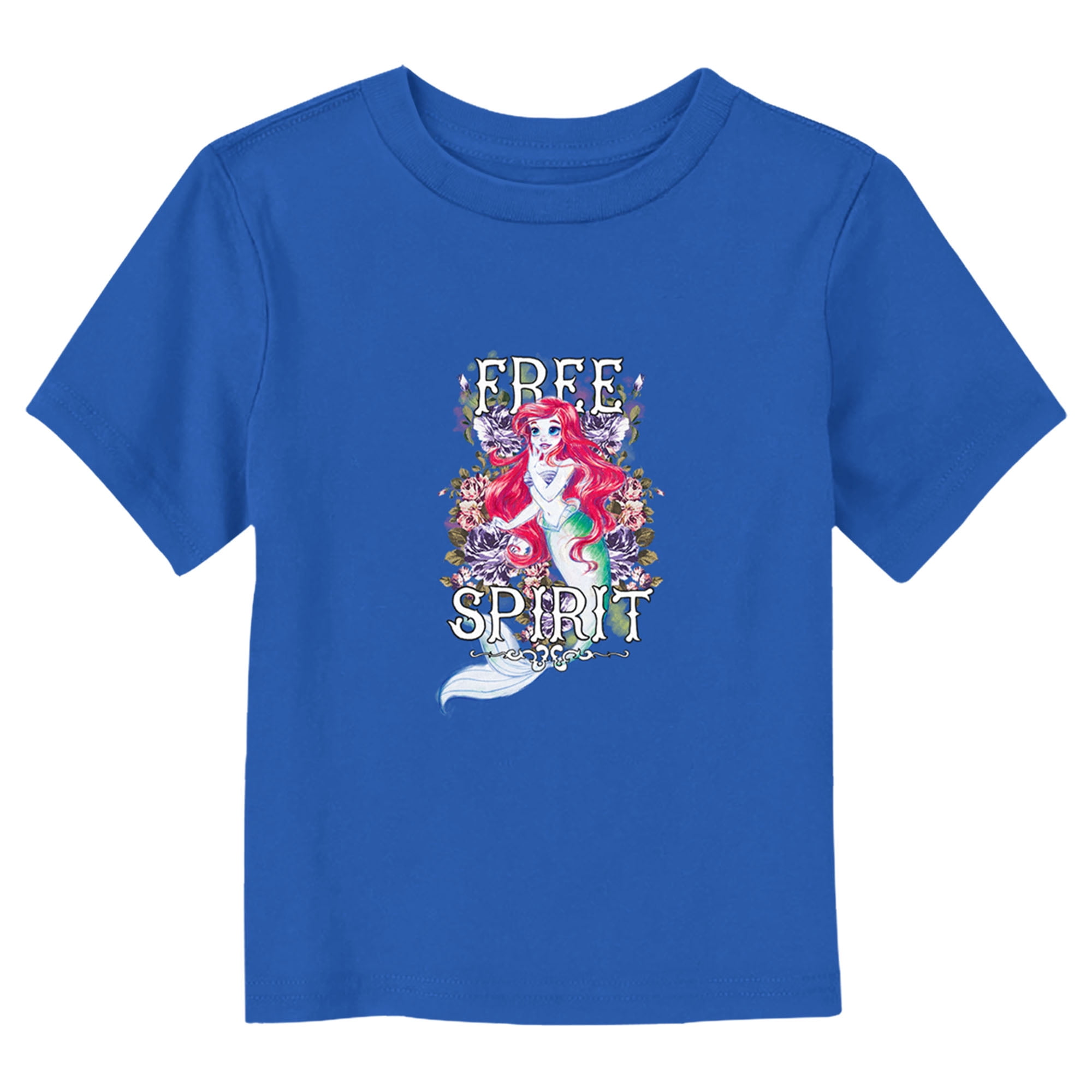 Toddler's The Little Mermaid Ariel Free Spirit Graphic Tee Royal Blue ...