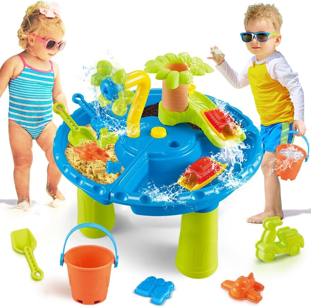Toddlerino-Sand Water Table, 4 in 1 Kids Table Activity Sensory Play ...