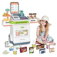 JoyStone 48PCS Pretend Play Cash Register Toy with Light and Sound ...