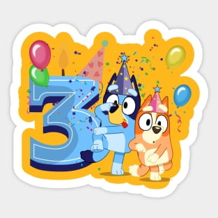 Toddlers 3Nd Birthday Bluey Sticker Bluey Stickers For Kids, Bluey ...