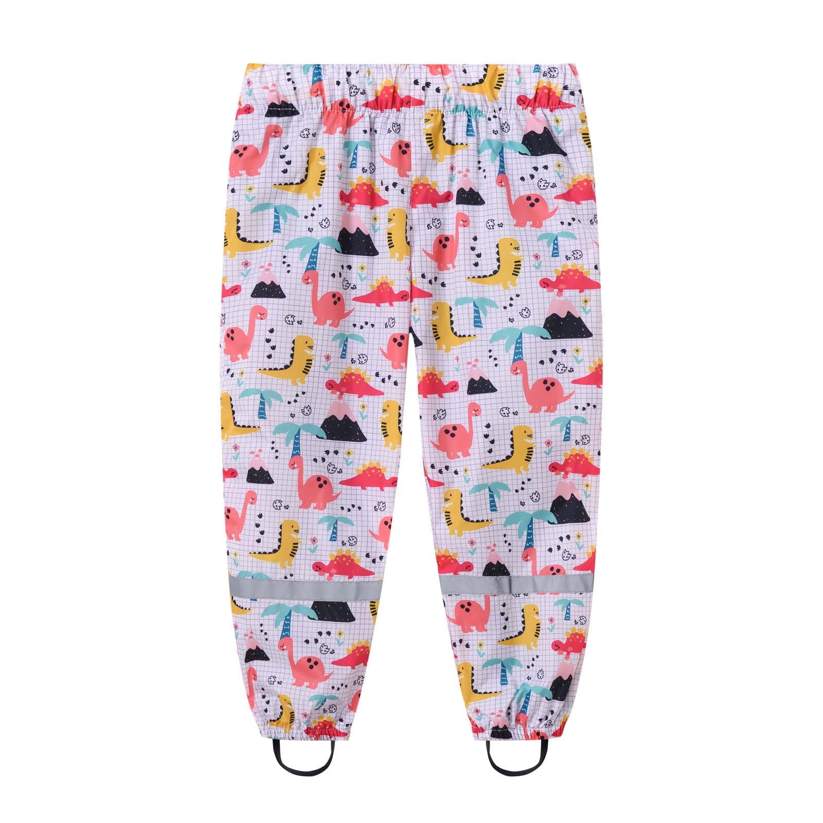 Toddlers Boys Girls Rain Pants Cartoon Print Mud Dirty Proof ...