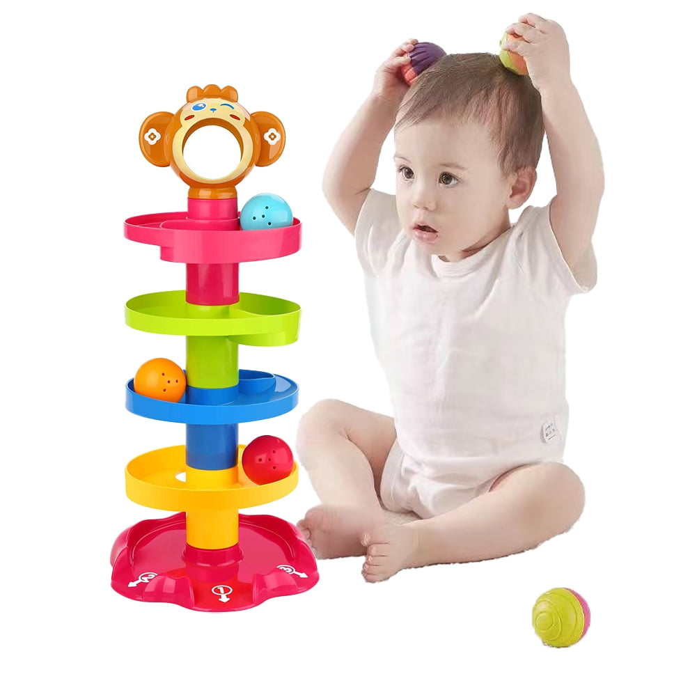 Toddlers Kids Ball Drop Toys，layer Roll Track Swirling Ball Tower ...