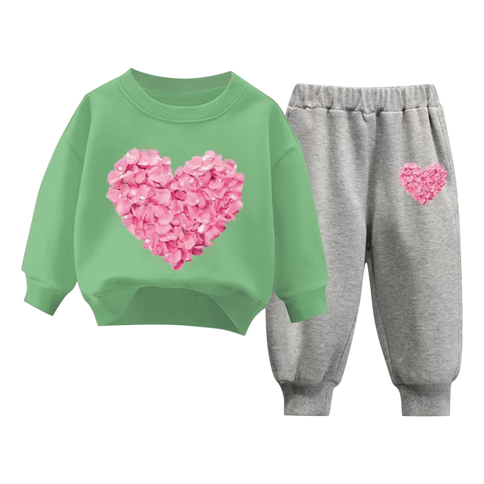 Toddlers Sweatsuits Kids Boy Girls Valentines Day Outfits 2 Piece ...