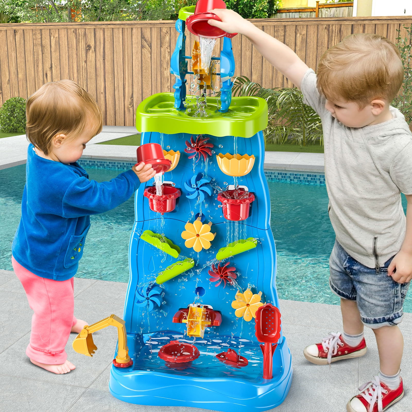Free Shipping! Toddlers Water Table Waterfall Maze-like Wall - Double ...