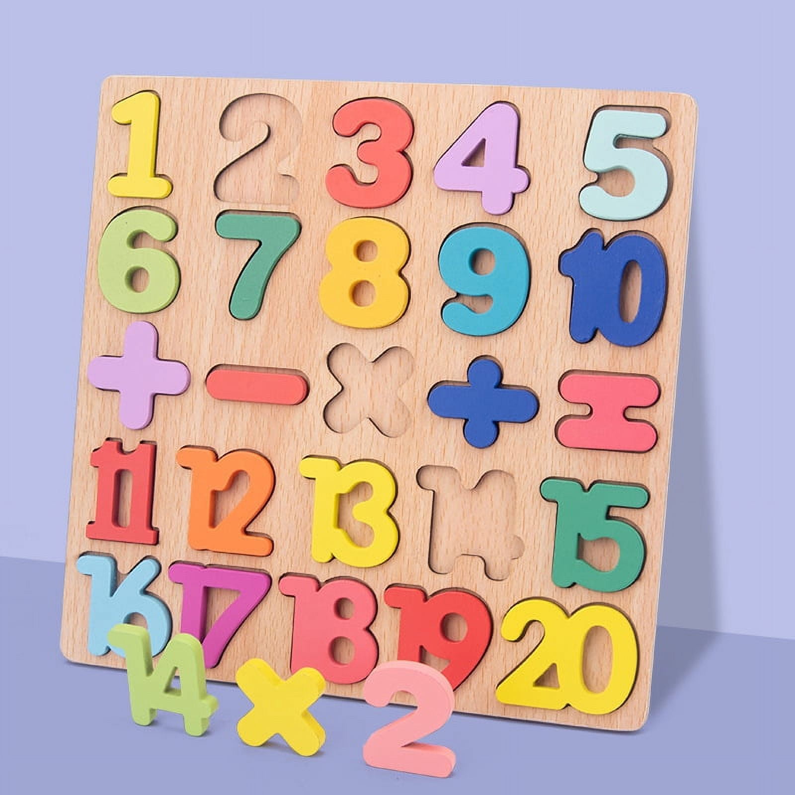 Toddlers Wooden Puzzle Montessori Baby Toys ABC Alphabet Number Shape ...
