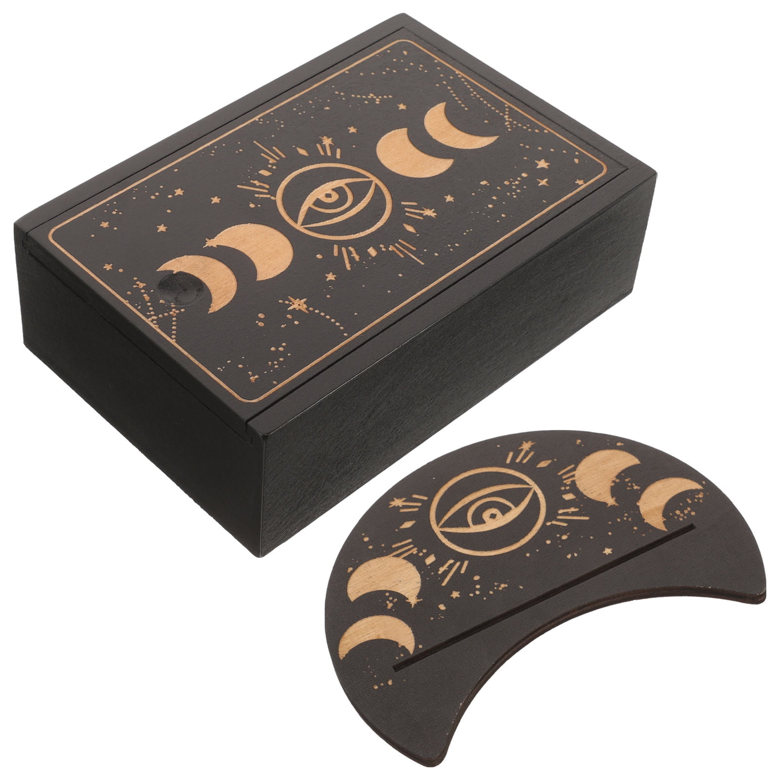 Toddmomy 1 Set Tarot Card Box Wooden Treasure Box for Divination ...