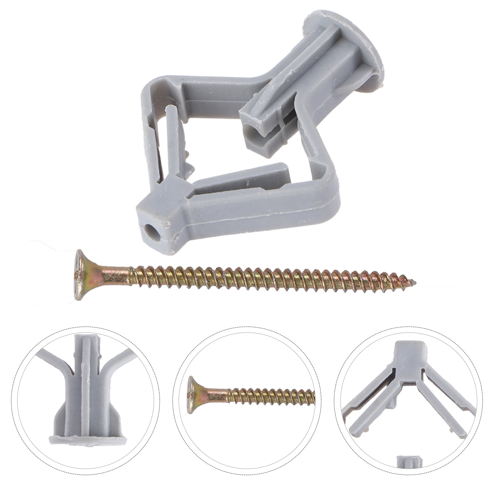 Toddmomy 100Set Grey Plastic Butterfly Plasterboard Wall Plug For And ...