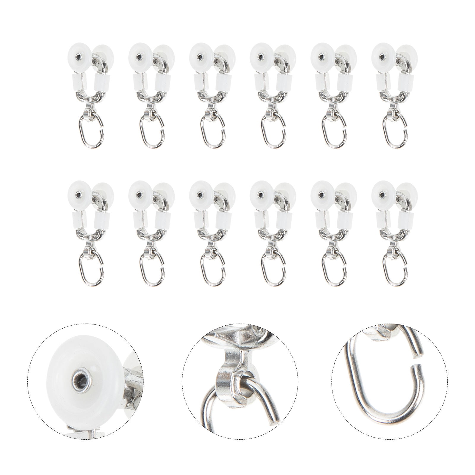 Toddmomy Curtain Track Wheels Simple Design Steady Curtain Hold 12Pcs 1 ...