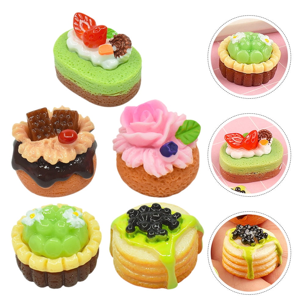 Toddmomy 12Pcs Miniature Food Model Mini Cake Model Resin Material Home ...