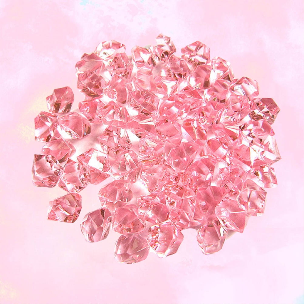 Toddmomy 150Pcs Pink Acrylic Crystal Paperweight Ice Lump Shaped For ...