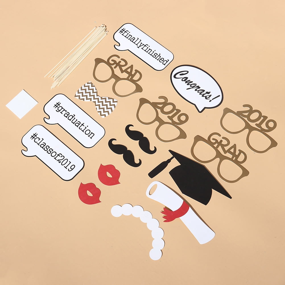 Toddmomy 18 Pcs Picture Frame Graduation Party Photo Booth Prop Black ...