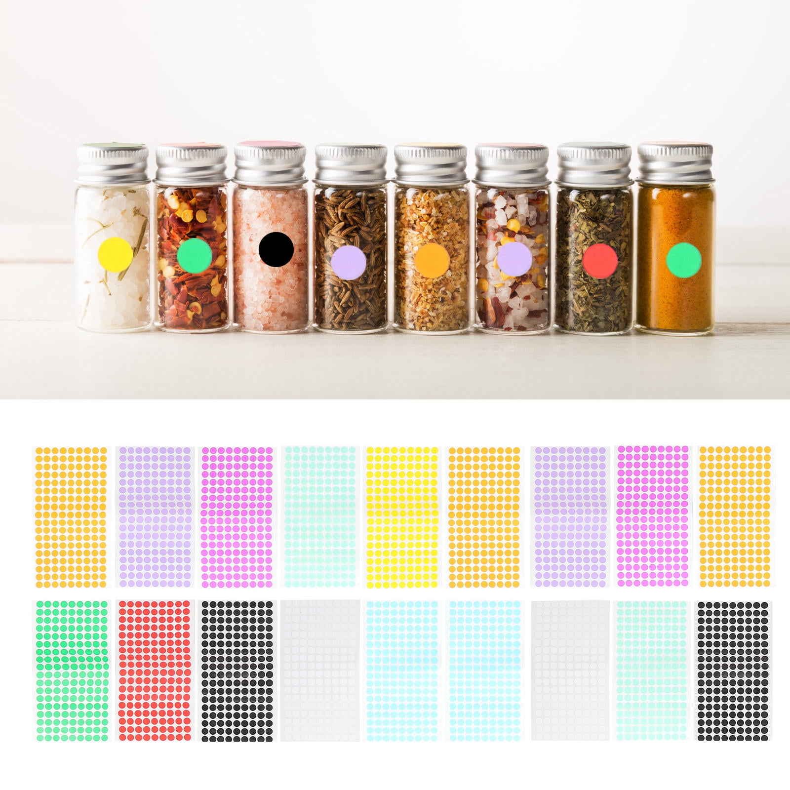 Toddmomy 18Pcs Color Coding Stickers Mini Round Dots for Storage ...
