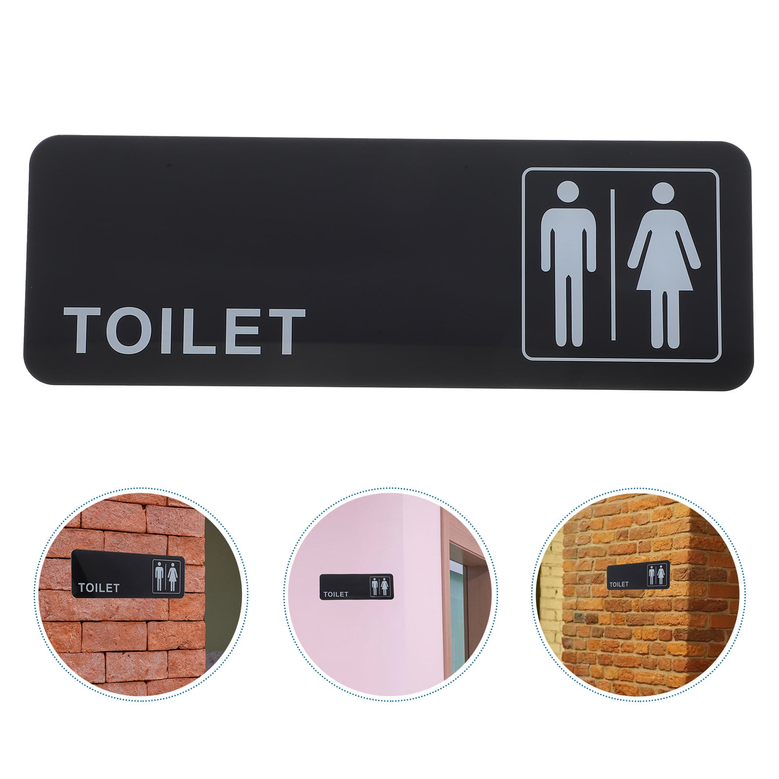 Toddmomy 1Pack Toilet Sign for Bathroom Door Plastic Restroom Symbol ...