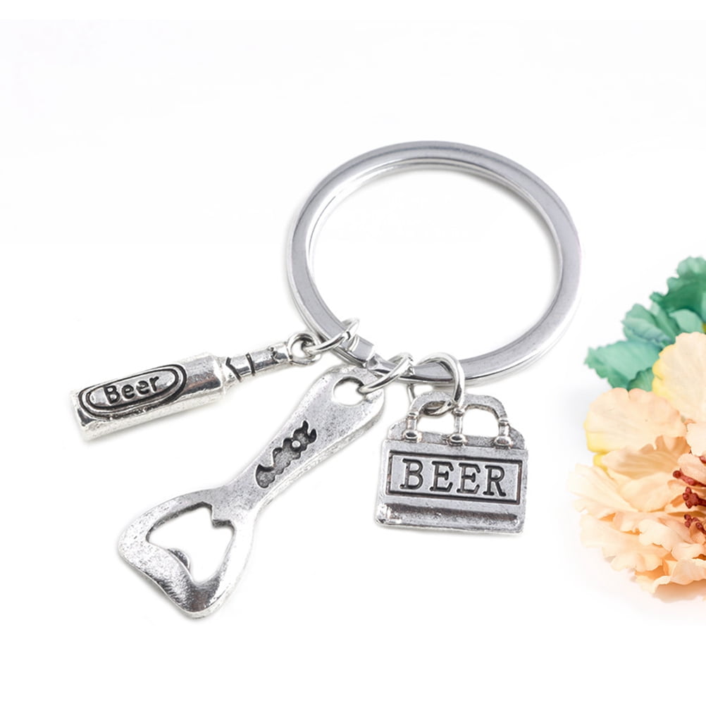 Toddmomy 1Pcs Keychain Beer Metal Keyring Bottle Opener for Fathers Day ...