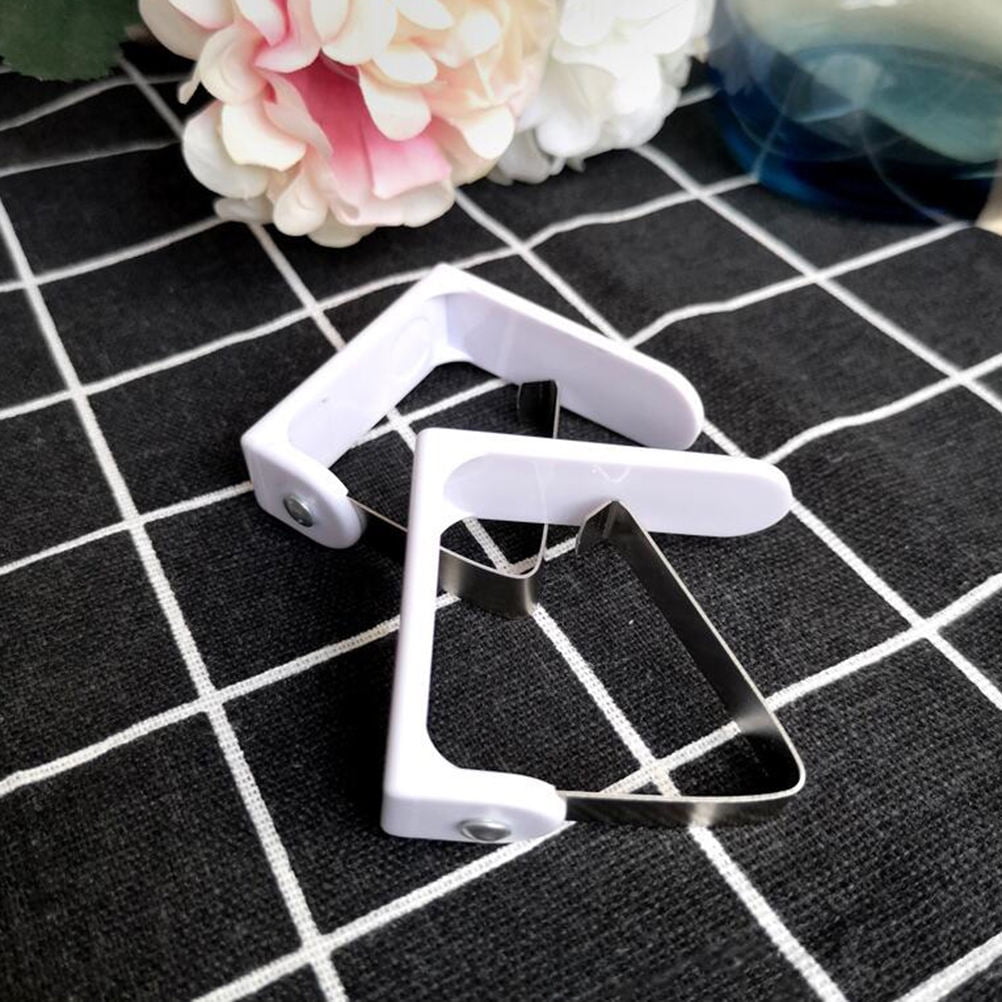 Toddmomy 20Pcs Picnic Table Cloth Clamps White Rectangular Stainless ...