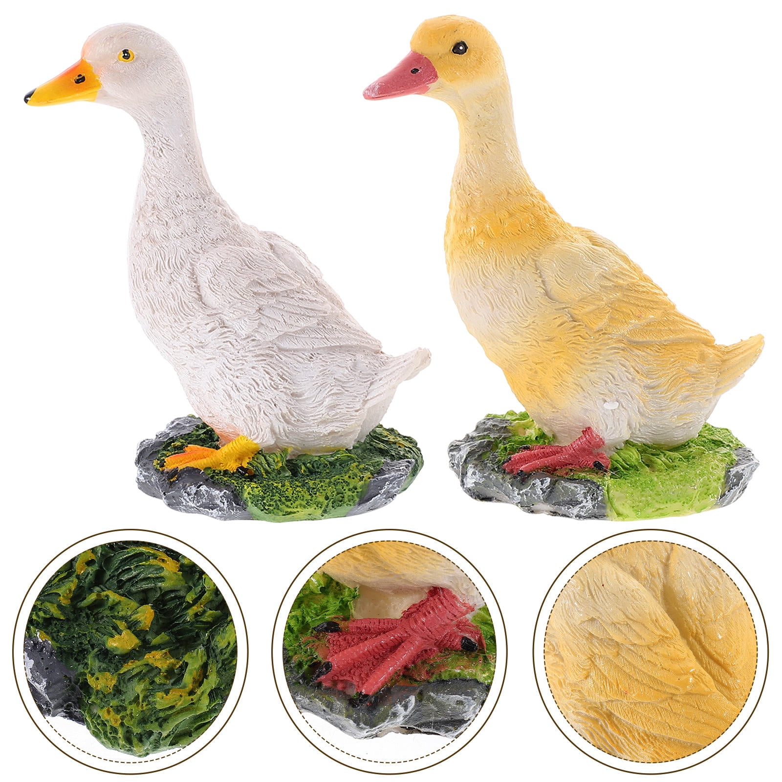 Toddmomy 2Set Resin Duck Sculpture Garden Ornament Statue For Family Friends Colleagues ...