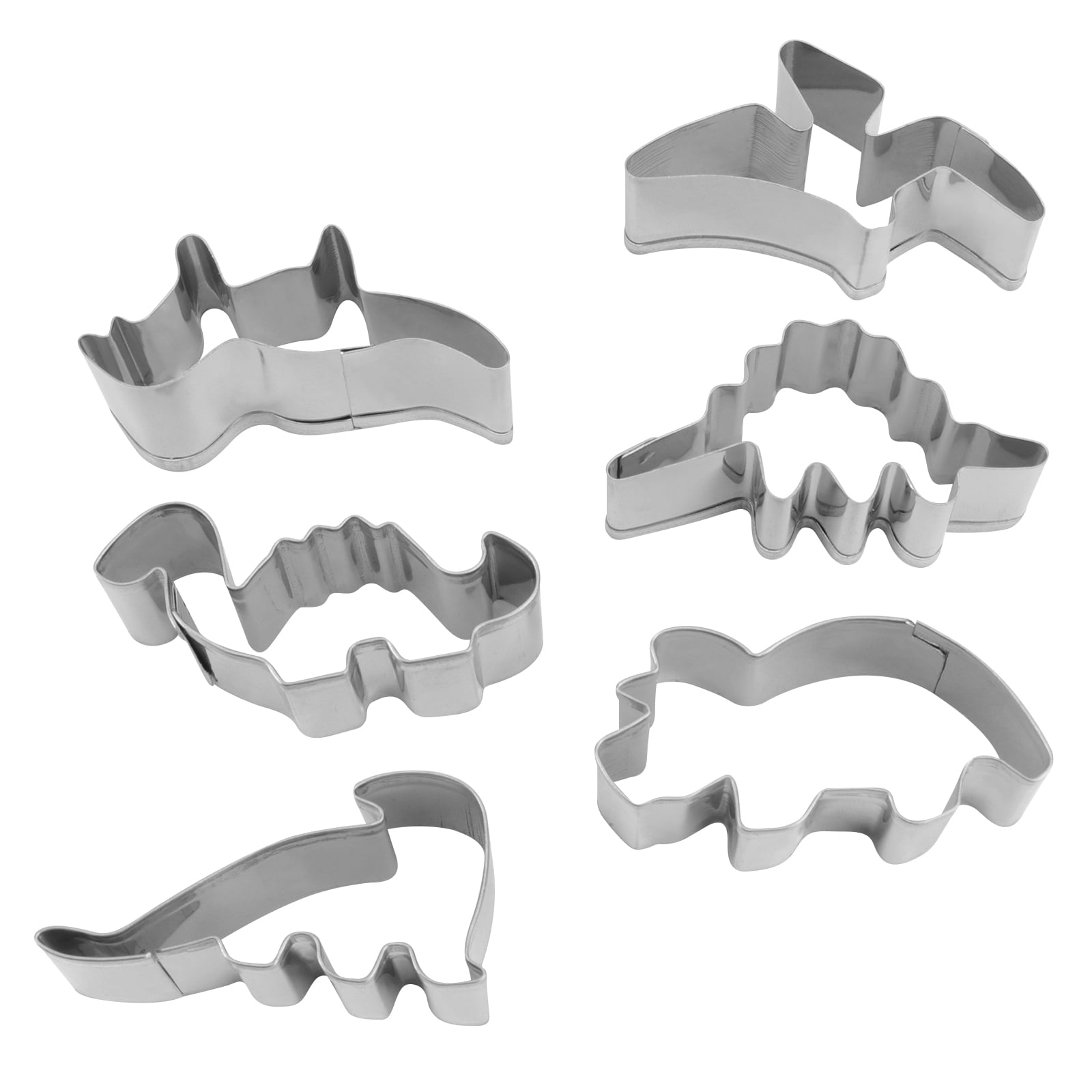 Toddmomy 3Pack Dinosaur Baking Mold Stainless Steel Biscuit Cake Molds ...