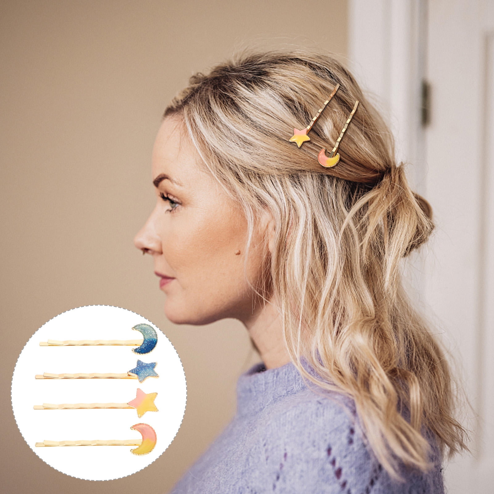 Toddmomy 5 Set Star Hair Barrettes For Girls Women Party Banquet ...