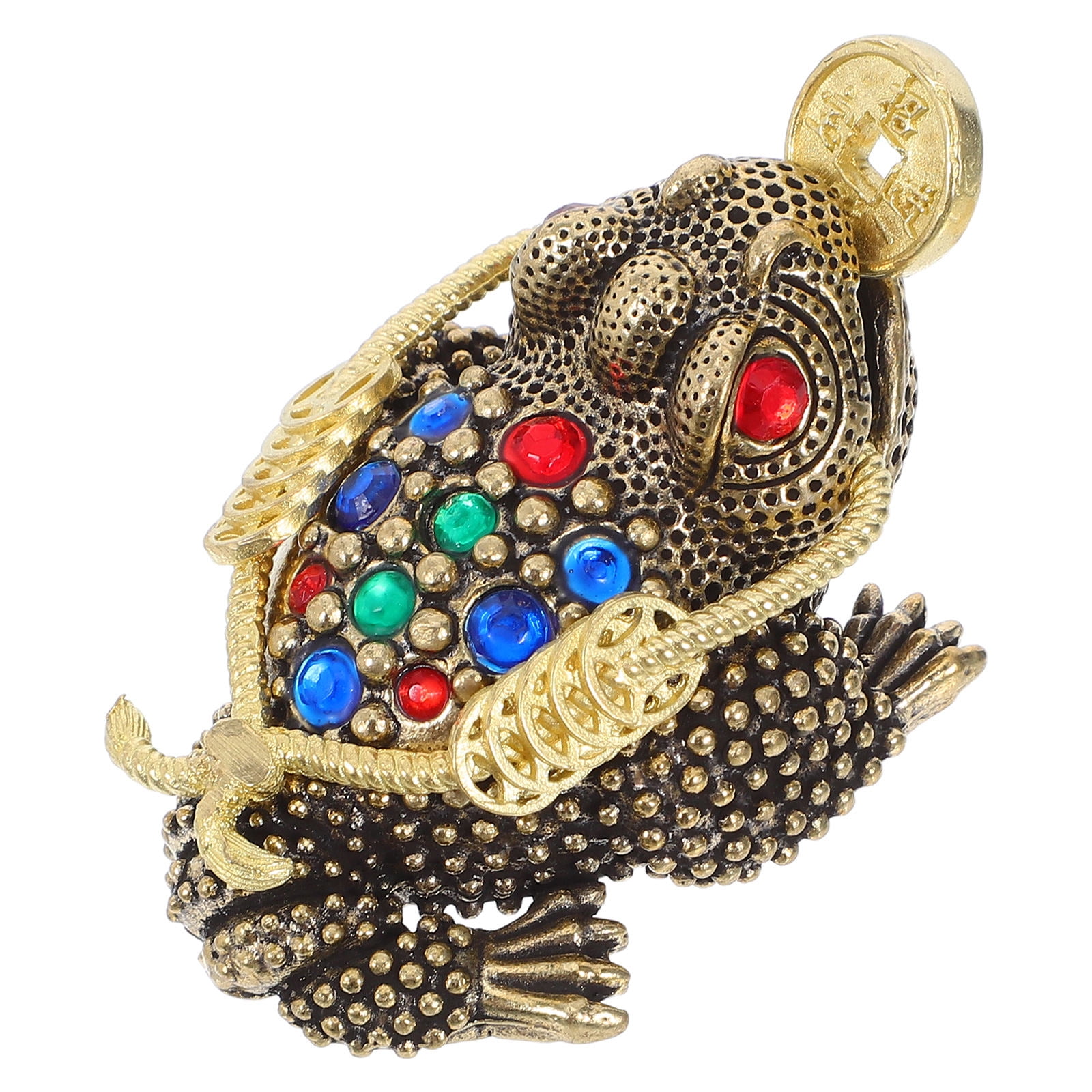 Toddmomy 5Pack Pure Copper Frog Statue Meditating Wealth Frogs Statue ...