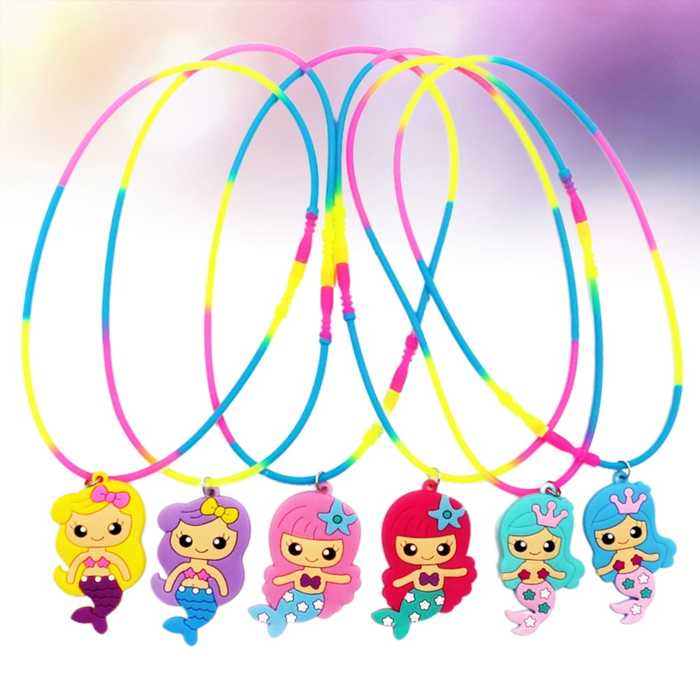Toddmomy 6Pcs Mermaid Themed Party Supplies Necklace for Children ...
