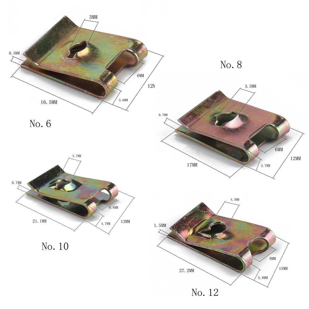 Toddmomy Automotive Push Pin Retainers 480Pcs U Clips Manganese Steel ...