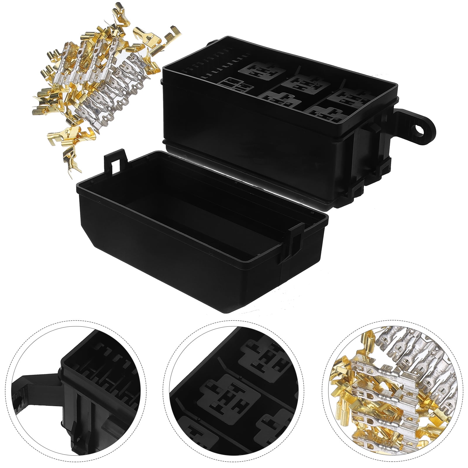 Toddmomy Black Plastic Fuse Relay Box for Offroad Auxiliary Relay Box ...