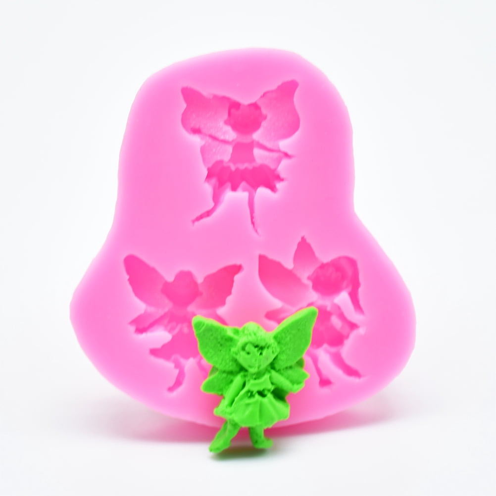 Toddmomy Elf Angel Shape Silicone Mold Pink 7.5x6.5x0.4In For Cake ...