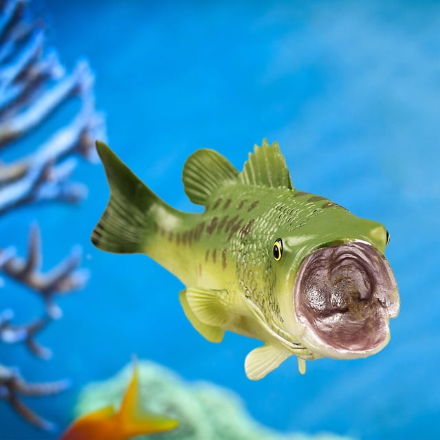 Toddmomy Largemouth Bass Toy Green Plastic Small Fish Toys 1Pack for ...