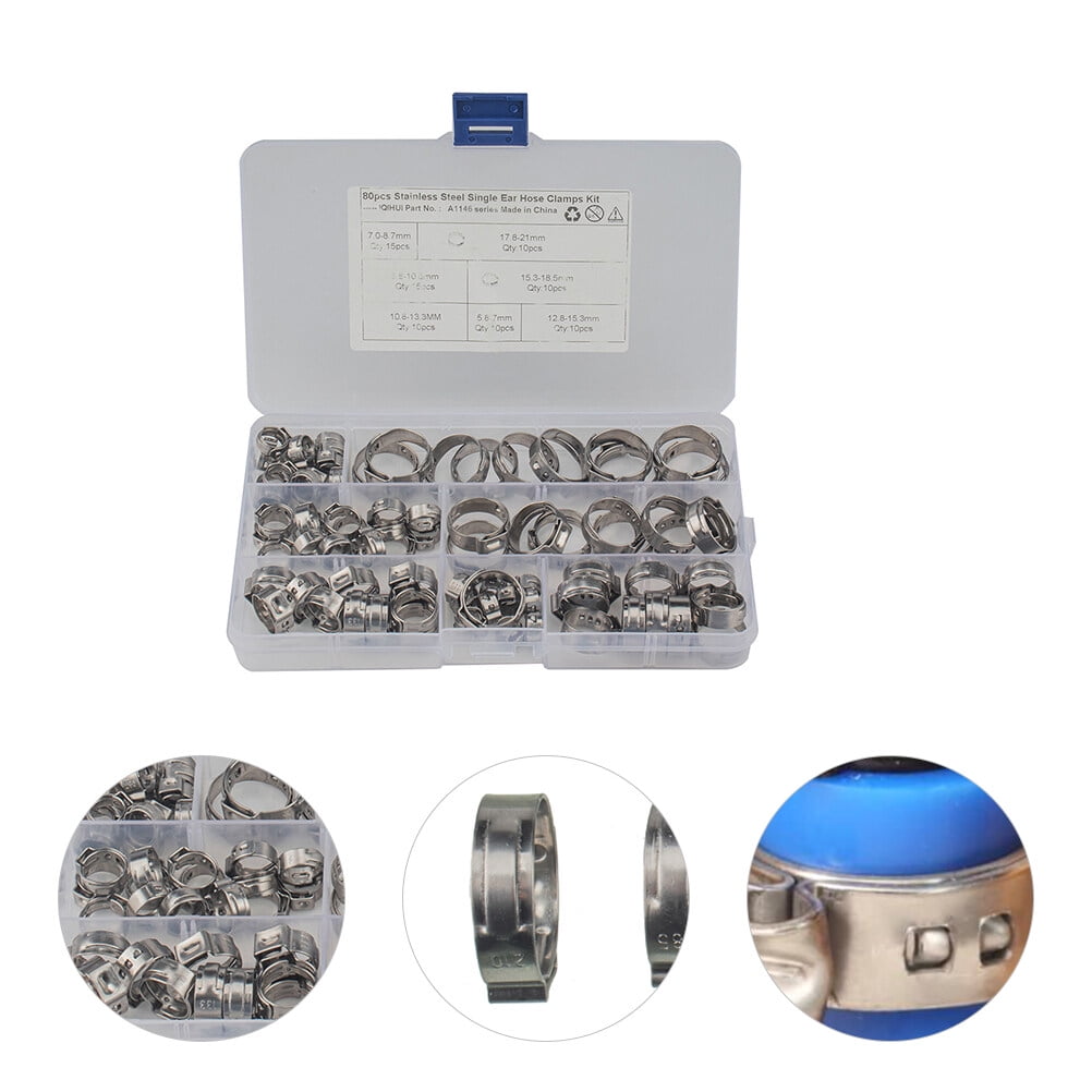 Toddmomy Pipe Clamp 80Pcs Single Ear for Secure Fastening in Industrial ...