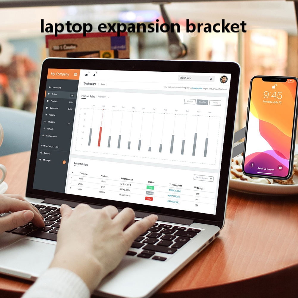 Toddmomy Silver Foldable Magnetic Fixation Phone Holder for Laptop ...