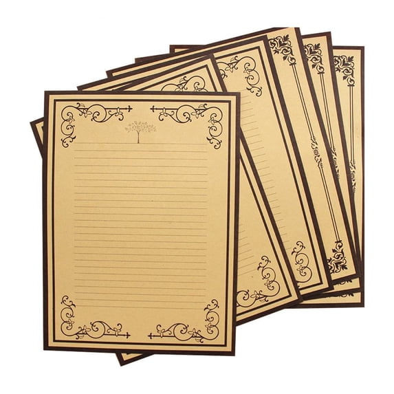 Toddmomy Vintage Lined Writing Paper Set 8Pcs Decorative for Stationery ...