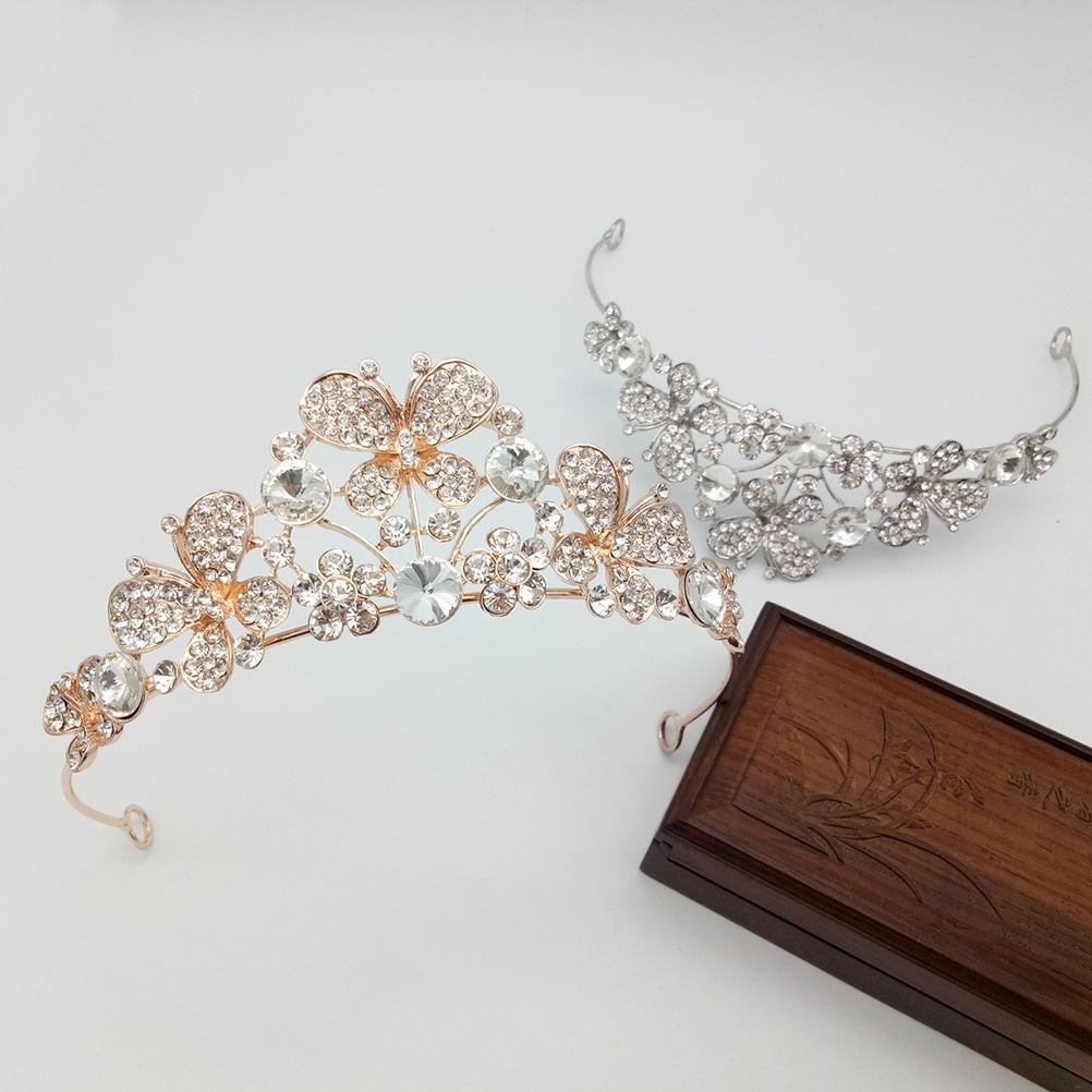 Toddmomy Wedding Tiaras 1Pack Bridal Tiara Rhinestone Crown Elegant ...