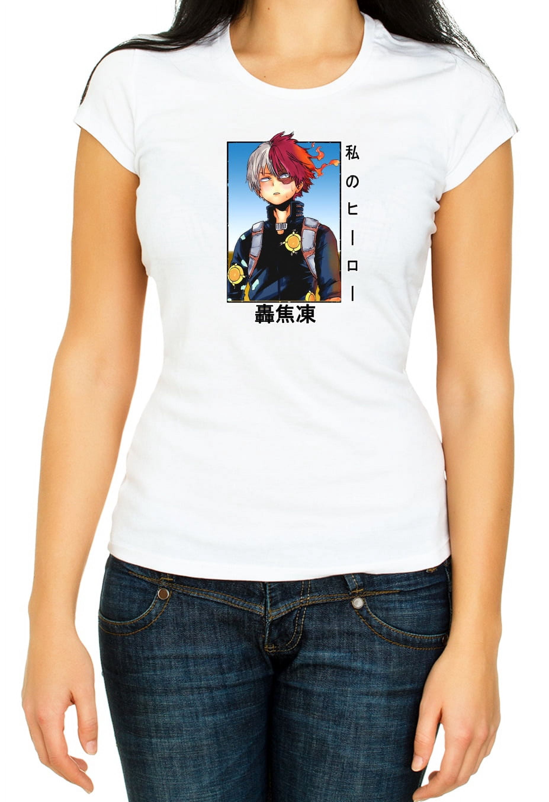 Todoroki Shoto Anime Manga Series White Women's 3/4 Short Sleeve T ...