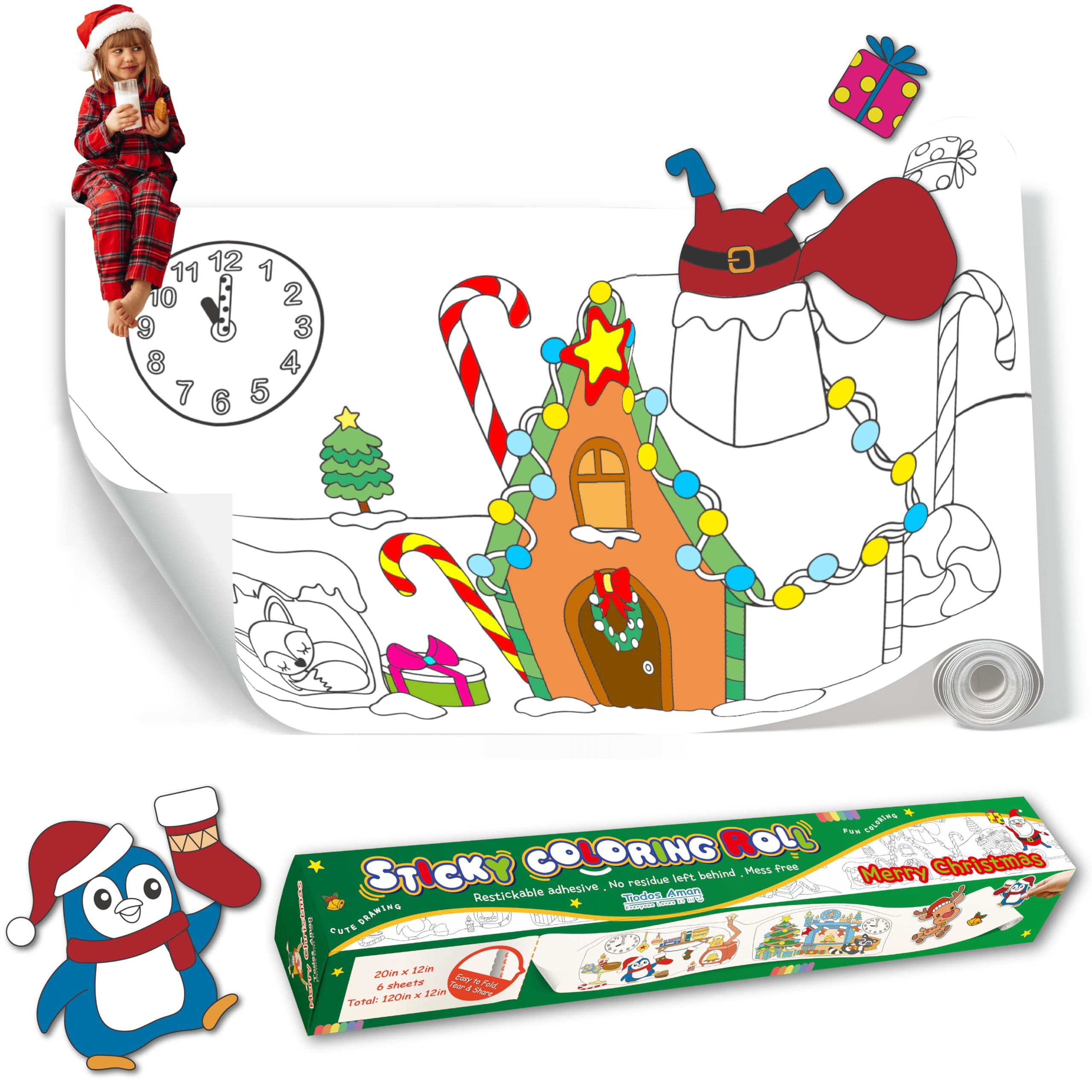 Todos Aman DIY No KEF16 Mess Restickable Sticky Coloring Drawing Paper ...