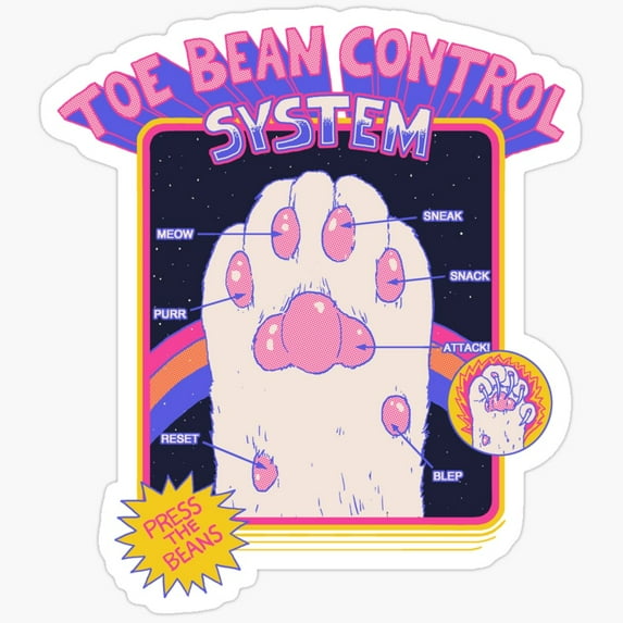Toe Bean Control System Sticker Phone Decal Water Bottle Stickers Car ...