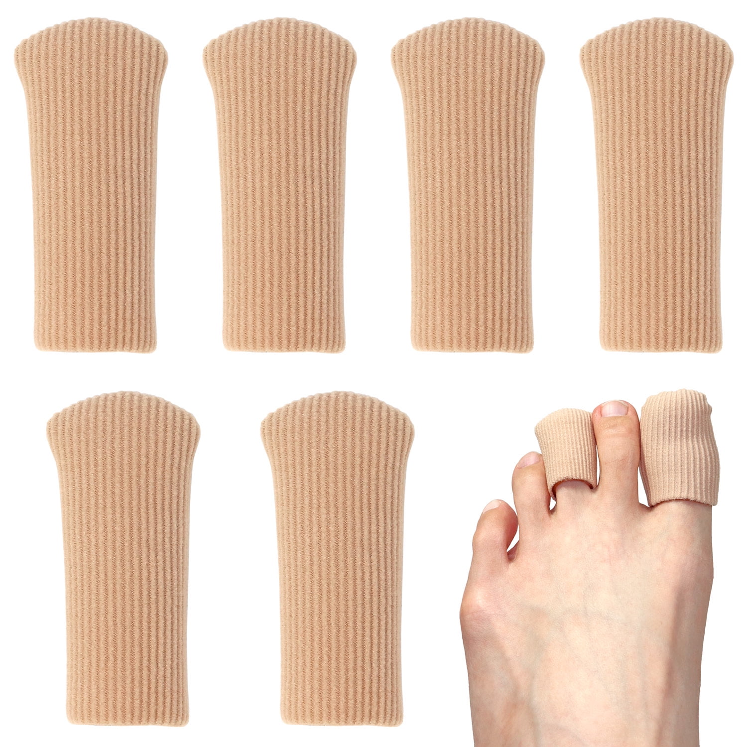 Silicone Gel Lined Toe & Finger Caps, Protectors for Corn, Bunion ...