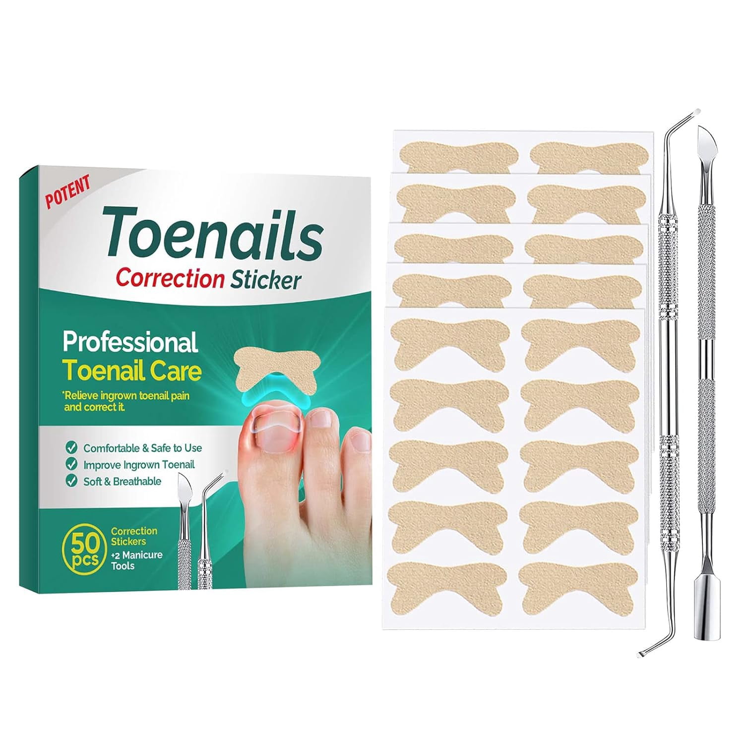 Topkech Ingrown Toenail Corrector Kit, Flexible Fabric Toenail ...
