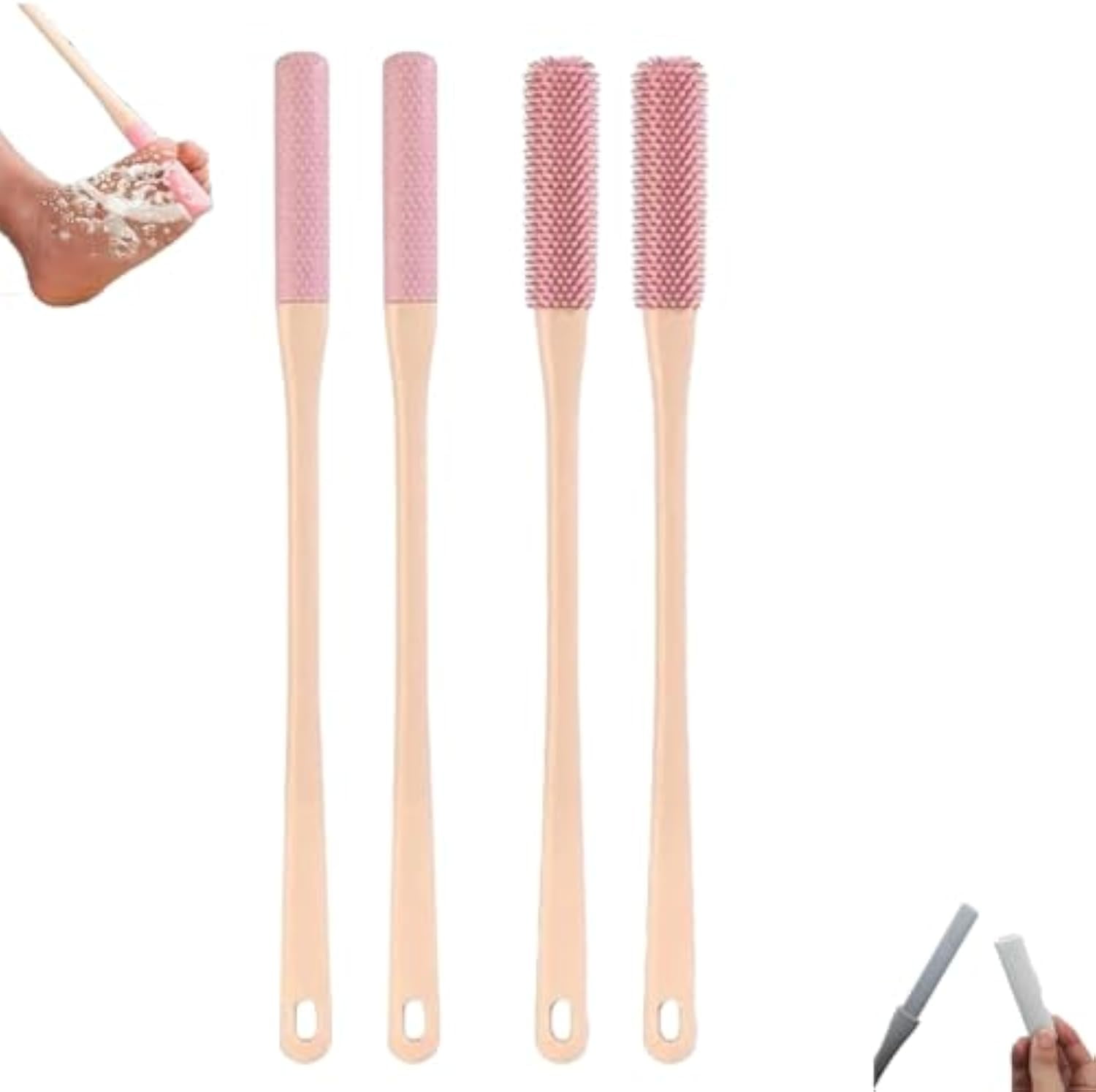 Toe Crevice Cleaning Brush, 2025 New Long Handled Silicone Crevice ...