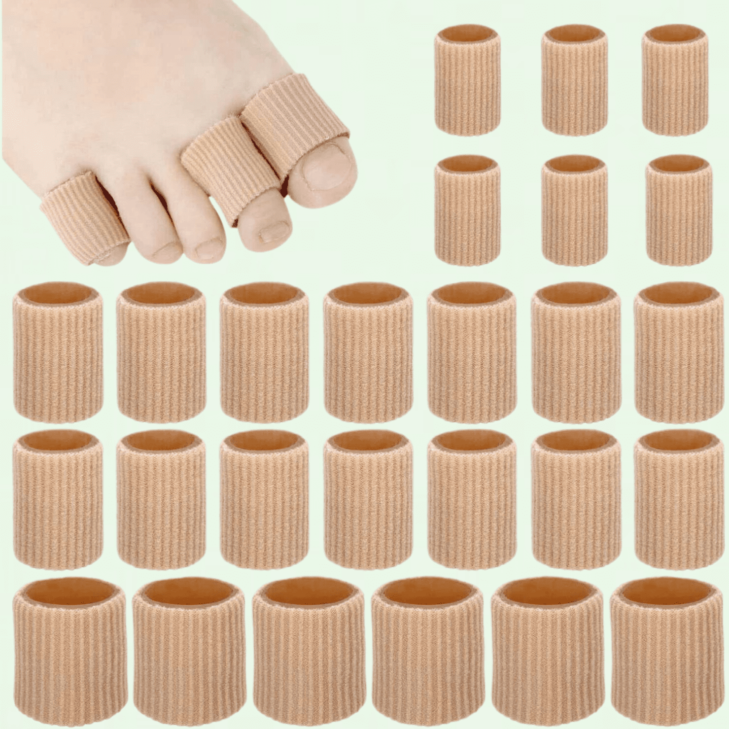 Toe Cushion Tube Set of 26, Soft Gel Corn Pad Protectors for Calluses ...