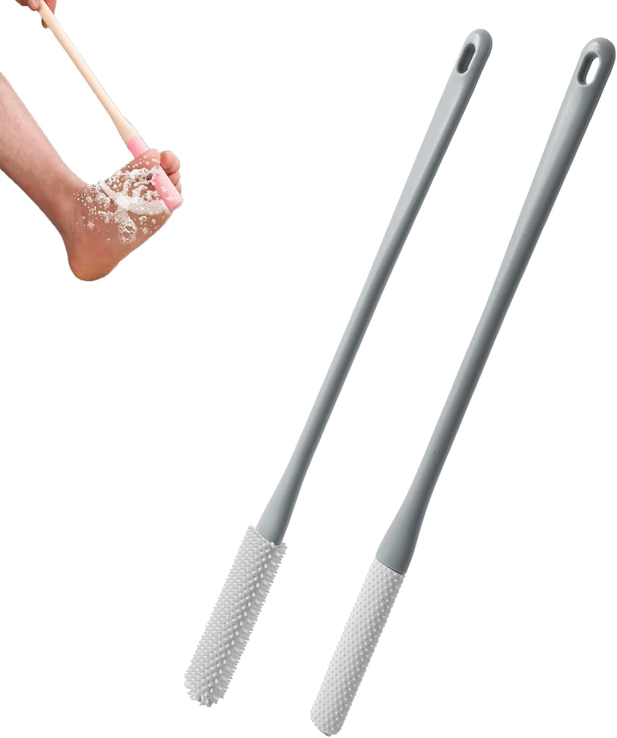 Toe Gap Cleaning Brush, Foot Scrubber in Shower with Handle, Toe ...