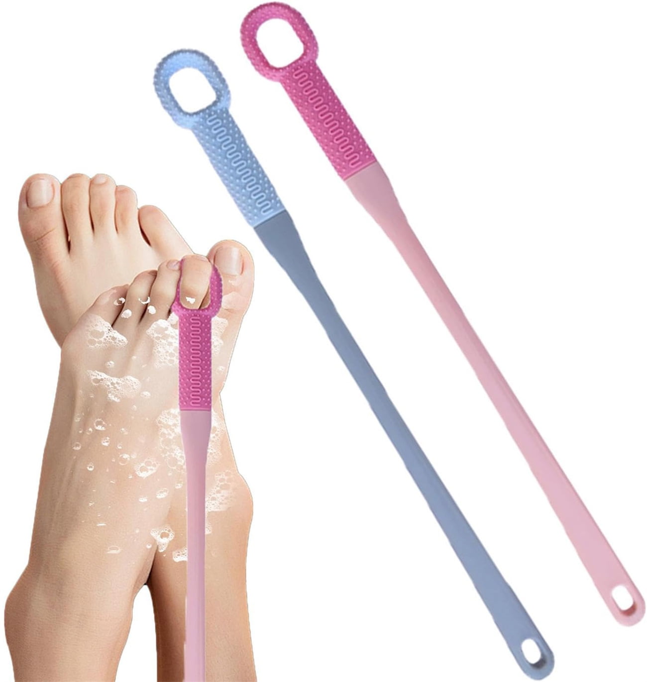 Toe Gap Cleaning Brush,Happon Silicone Foot Scrubber for Shower with 15 ...