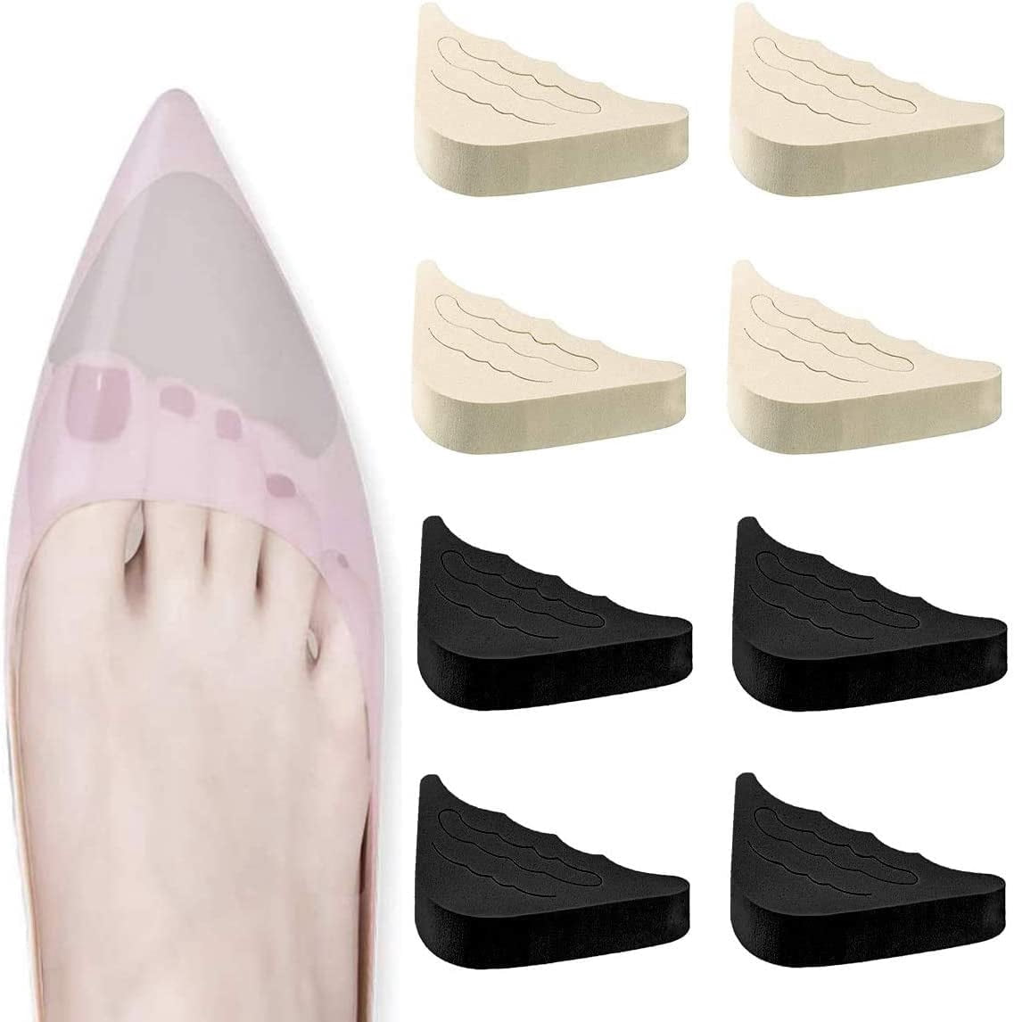 Toe Inserts for Shoes Too Big, 4 Pairs Shoe Inserts for Women Men, Foam ...